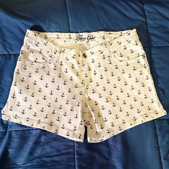 Blue Epic | Shorts | Blue Epic Denim White Anchor Shorts | Poshmark